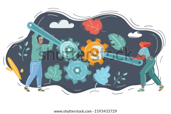 Cartoon Vector Illustration Technical Repair Repair Stock Vector ...