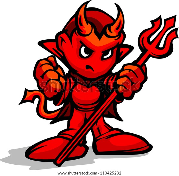 Cartoon Vector Illustration Tough Kid Demon Stock Vector (Royalty Free ...