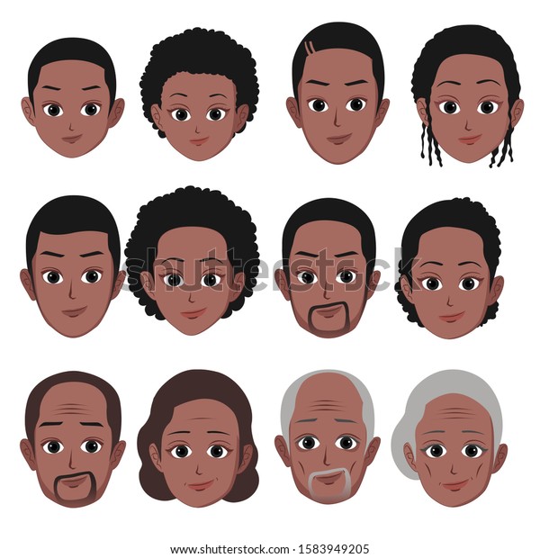 Cartoon Vector Illustration Various Black Ebony Stock Vector (Royalty ...