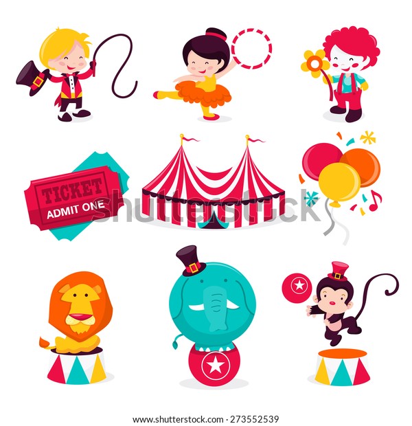 Cartoon Vector Illustration Various Cute Carnival Stock Vector (Royalty ...