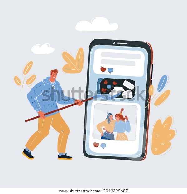 Cartoon Vector Illustration Vlogger Blogger Influencer Stock Vector ...