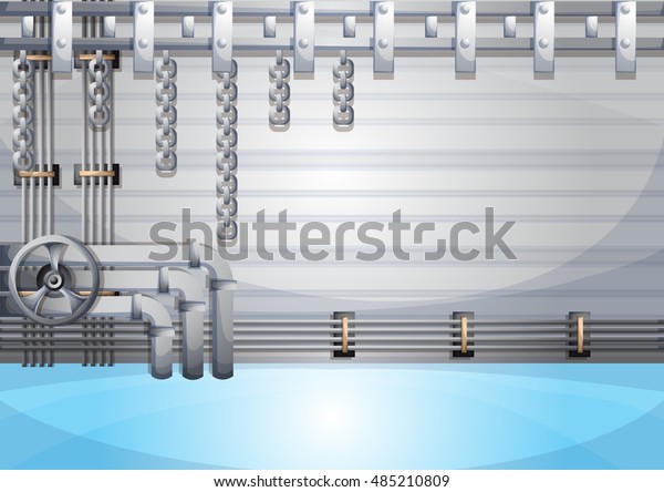 Cartoon Vector Illustration Water Pipe Wall Stock Vector (Royalty Free ...