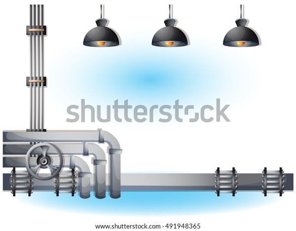 Cartoon Vector Illustration Water Pipe Wall Stock Vector (Royalty Free ...