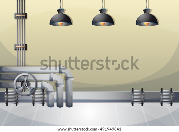 Cartoon Vector Illustration Water Pipe Wall Stock Vector (Royalty Free ...