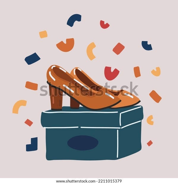 Cartoon Vector Illustration White Shoe Box Stock Vector (Royalty Free ...