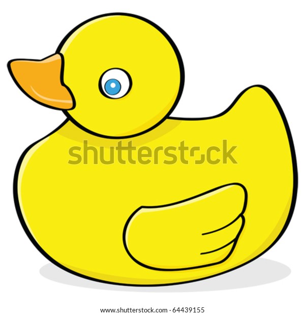 Cartoon Vector Illustration Yellow Rubber Duck Stock Vector (Royalty ...