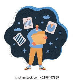 Cartoon Vector Illustration Young Man Holding Stock Vector (Royalty ...