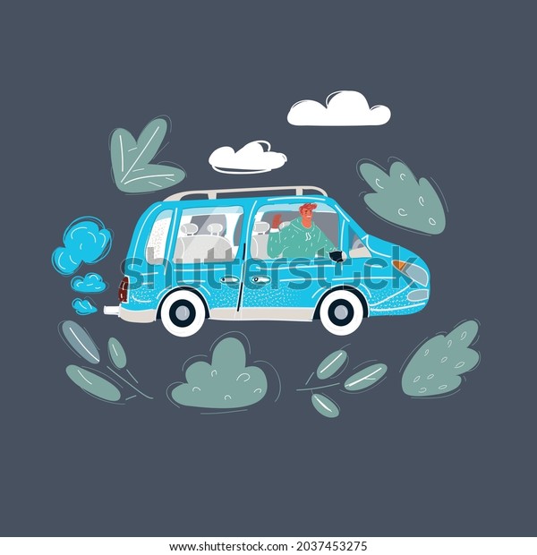 Cartoon Vector Illustration Young Man Rides Stock Vector (Royalty Free ...