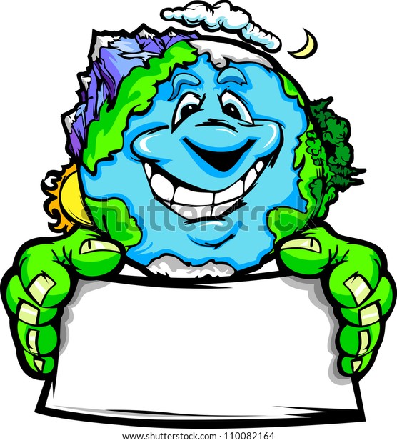 Vektor Stok Cartoon Vector Image Happy Smiling Planet (Tanpa Royalti ...