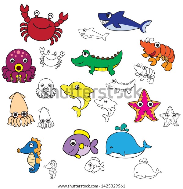 Cartoon Vector Image Water Animal Crab Stock Vector (Royalty Free ...