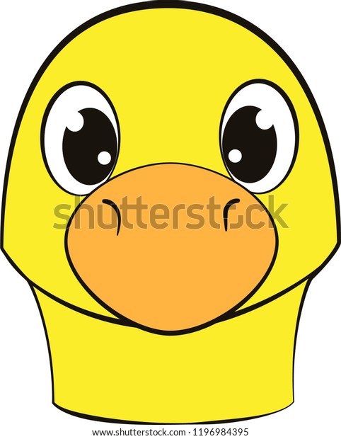 Cartoon Vector Isolated Face Yellow Duck: เวกเตอร์สต็อก (ปลอดค่า ...