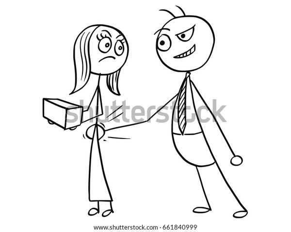 Vektor Stok Cartoon Vector Male Boss Slapping Smacking (Tanpa Royalti ...