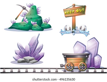 Cartoon Vector Mine Game Object Separated 스톡 벡터(로열티 프리) 496135630 ...