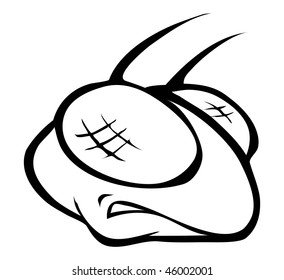 Cartoon Vector Outline Illustration Fly Head 스톡 벡터(로열티 프리) 46002001 ...