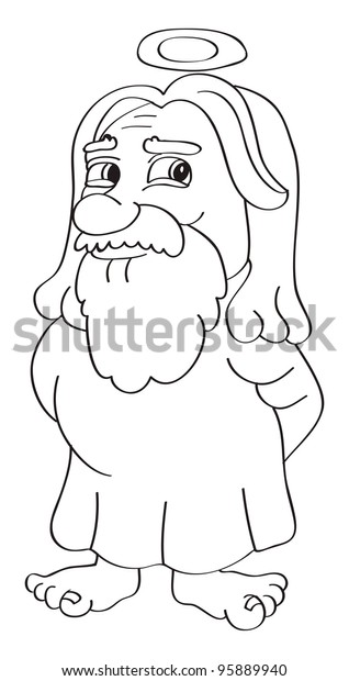 Cartoon Vector Outline Illustration God Stock Vector (Royalty Free ...