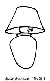 Cartoon Vector Outline Illustration Lamp Stock Vector (Royalty Free ...