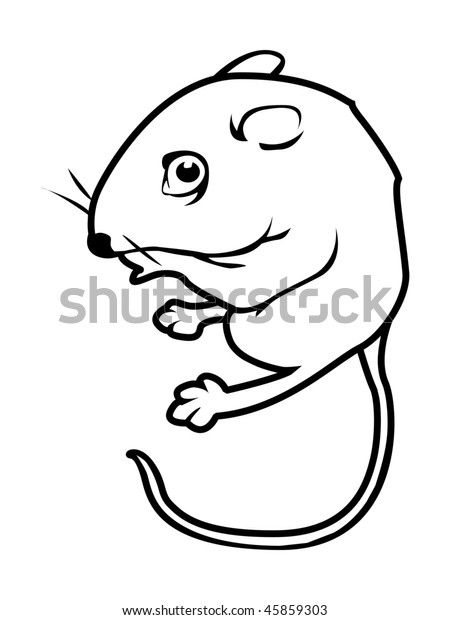 Cartoon Vector Outline Illustration Mouse Stock Vector (Royalty Free ...