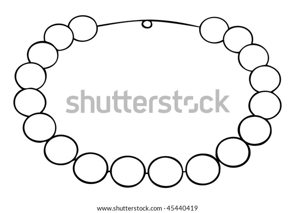 Cartoon Vector Outline Illustration Pearl Necklace Stock Vector ...