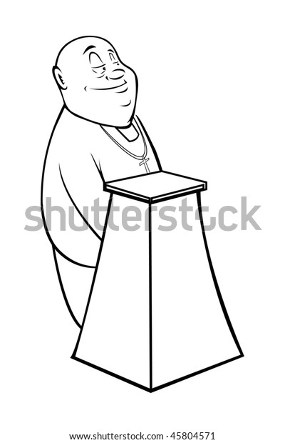 Cartoon Vector Outline Illustration Priest Stock Vector (Royalty Free ...