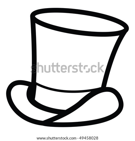 Cartoon Vector Outline Illustration Top Hat Stock Vector (Royalty Free ...
