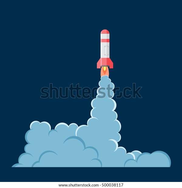 Cartoon Vector Rocket Smoke Cartoon Style Stock Vector (Royalty Free ...