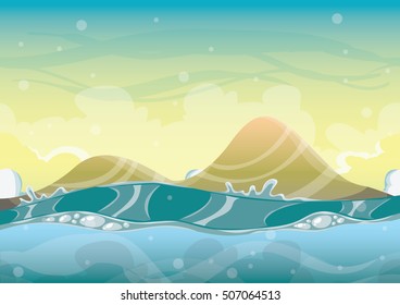 Cartoon Vector Sea Background Separated Layers Stock Vector (Royalty ...