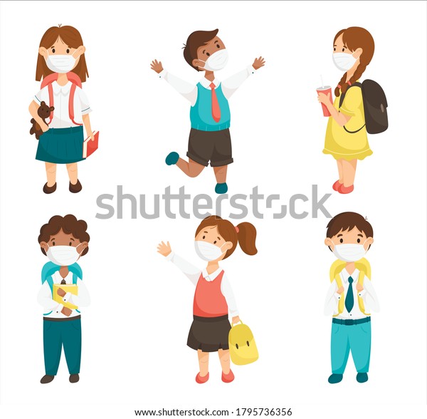 Cartoon Vector Set Cute Children School Stock Vector (Royalty Free ...
