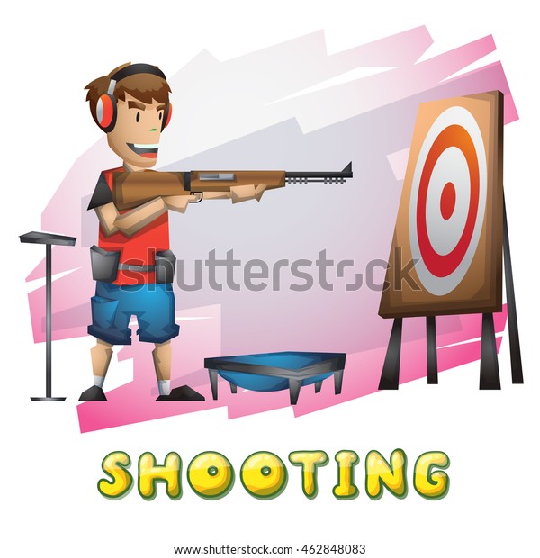 Cartoon Vector Shooting Sport Separated Layers Stock Vector (Royalty ...