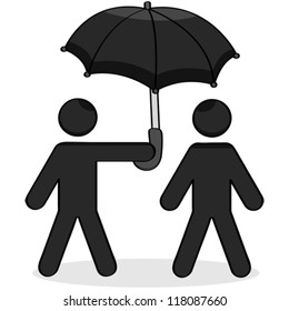 Cartoon Vector Showing Stick Figure Helping: vetor stock (livre de ...