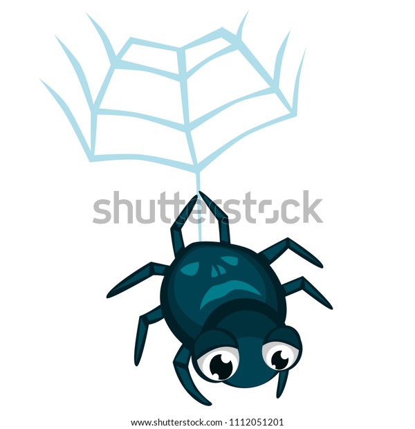 Cartoon Vector Spider Spider Hanging Web Stock Vector (Royalty Free ...