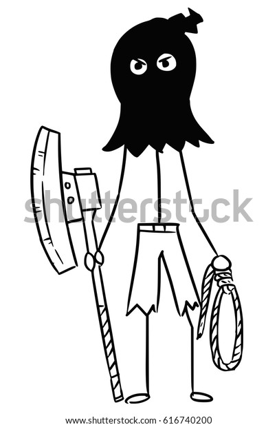 Cartoon Vector Stick Man Male Executioner Stock Vector (Royalty Free ...