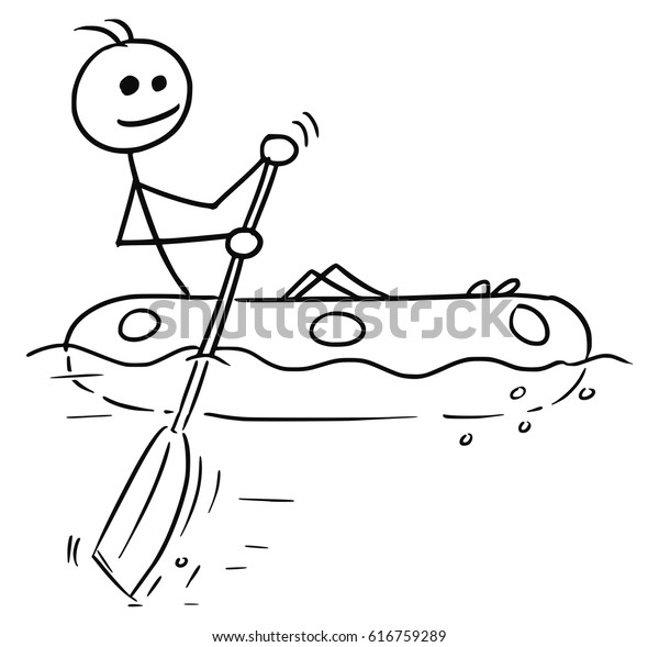 Cartoon Vector Stick Man Smiling Enjoying Stock Vector (Royalty Free ...