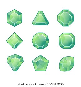 Cartoon Vector Turquoise Gems Diamonds Icons: vector de stock (libre de ...