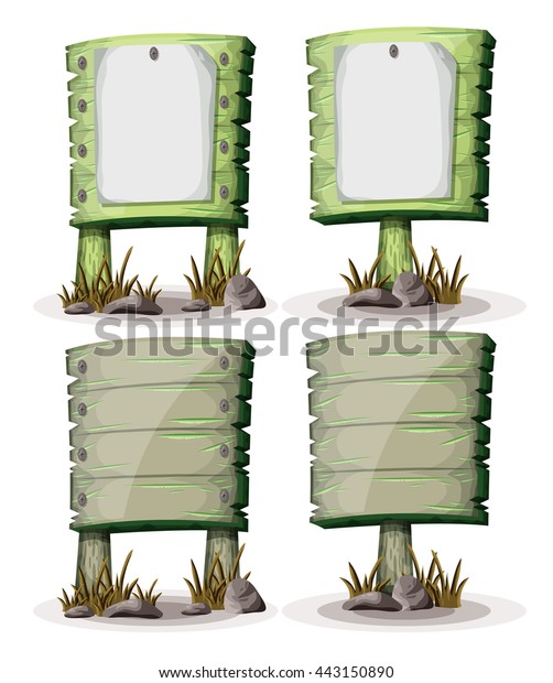 Stock vektor „Cartoon Vector Wood Labels Game Animation“ (bez ...