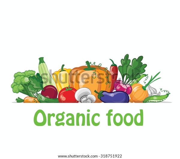 Cartoon Vegetables Fruits Background Stock Vector (Royalty Free) 318751922