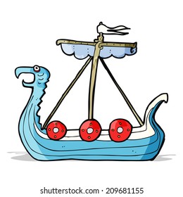 Cartoon Viking Ship Stock Vector (Royalty Free) 209681155 | Shutterstock