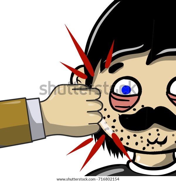 Cartoon Violence Hit Face Man Stock Vector (Royalty Free) 716802154 ...