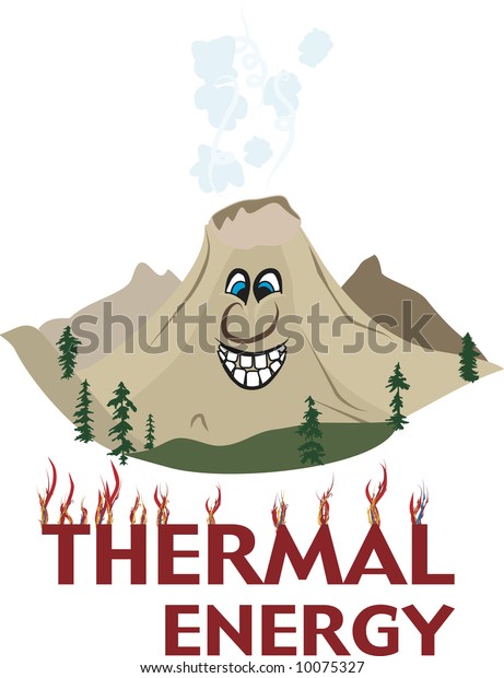 Cartoon Volcanic Mountain Full Thermal Energy Stock Vector (Royalty ...