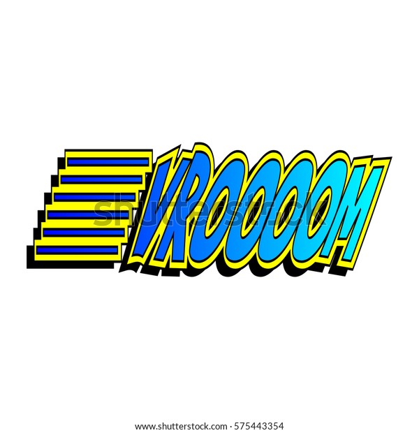 Cartoon Vroom Colorful Text Caption Illustration Stock Vector (Royalty ...
