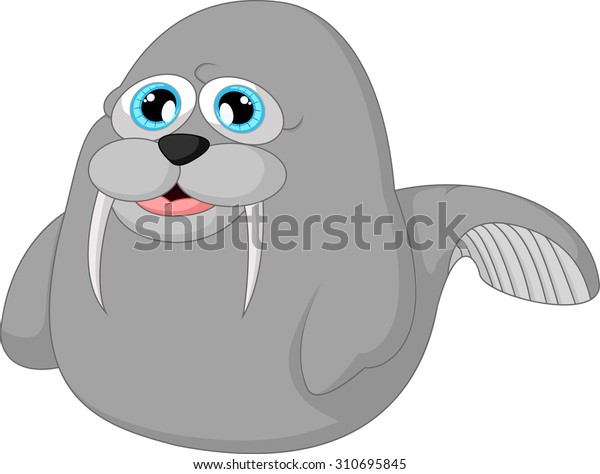 Cartoon Walrus Illustration Stock Vector (Royalty Free) 310695845