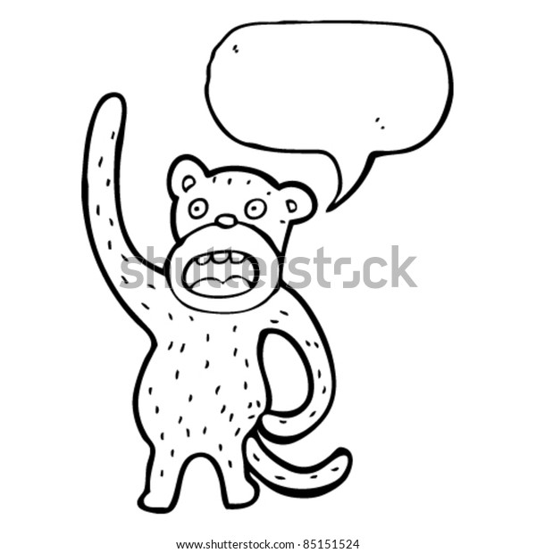 Cartoon Waving Monkey Scratching Butt Stock Vector (Royalty Free) 85151524