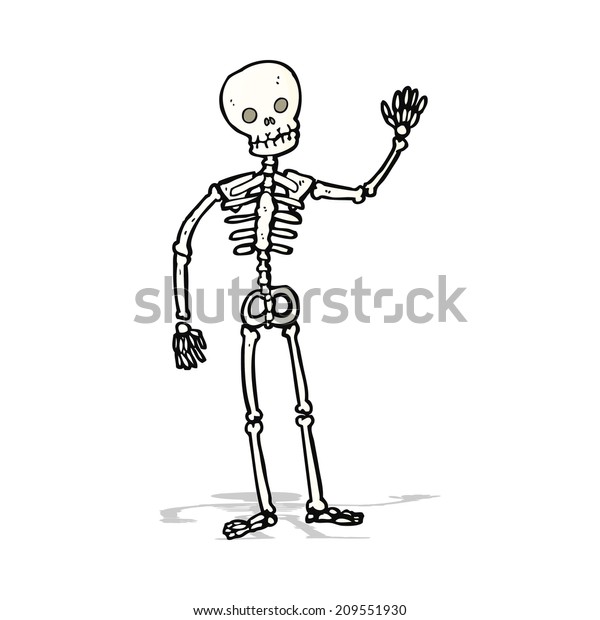 Cartoon Waving Skeleton Stock Vector (Royalty Free) 209551930