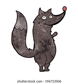 Cartoon Waving Wolf Stock Illustration 198206387