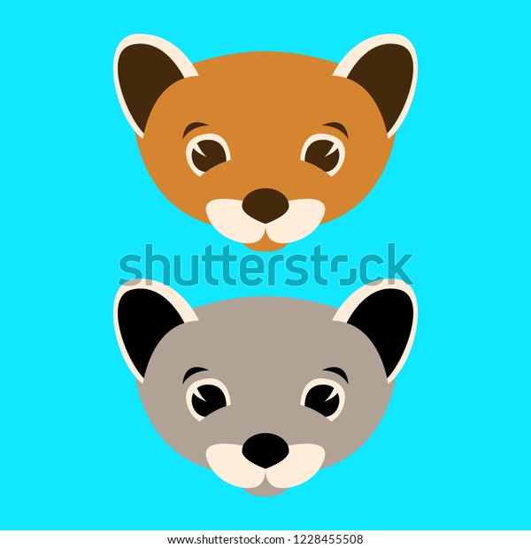 Cartoon Weasel Face Vector Illustration Flat Stock Vector (Royalty Free ...