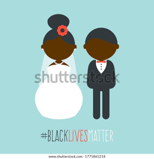 Cartoon Wedding Characters Cute Simple Dark Stock Vector (Royalty Free ...