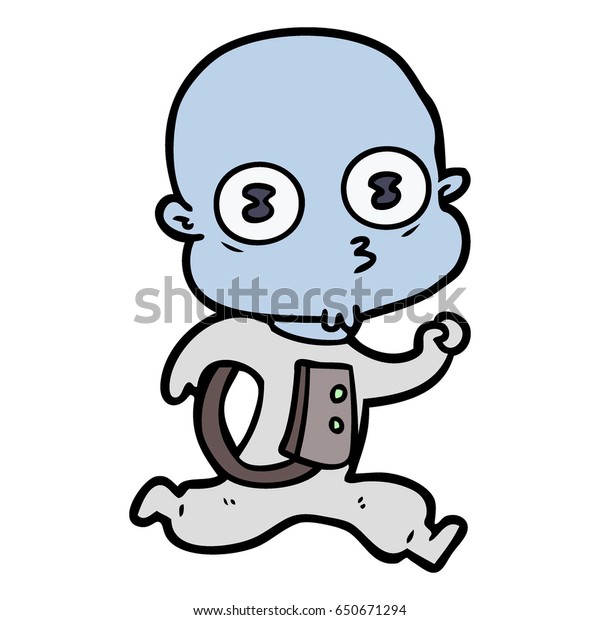 Cartoon Weird Bald Spaceman Running: เวกเตอร์สต็อก (ปลอดค่าลิขสิทธิ์ ...