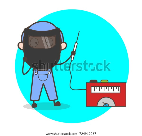Cartoon Welder Welding Equipments Vector Stock Vector (Royalty Free ...