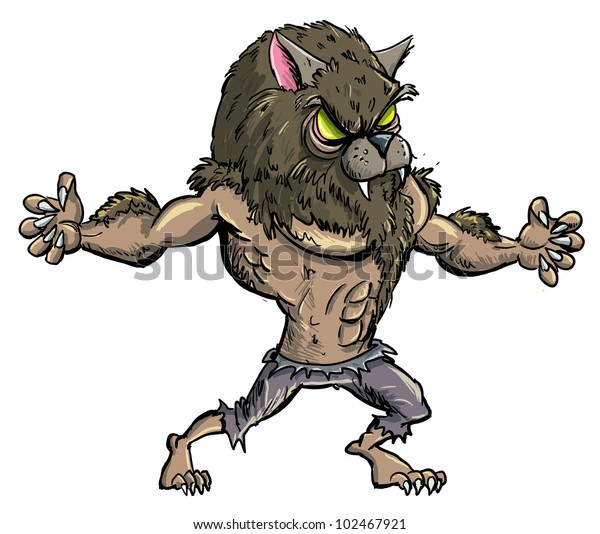Cartoon Werewolf Teeth Claws Isolated Stock Vector (Royalty Free) 102467921