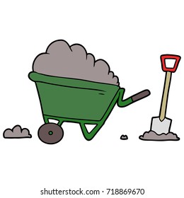 Cartoon Wheelbarrow Stock Vector (Royalty Free) 718869670 | Shutterstock