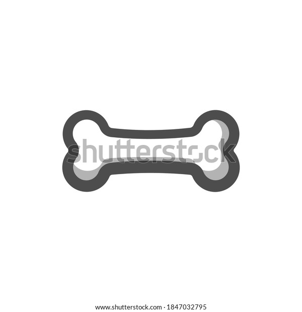 Cartoon White Bone Outline Shading Isolated 库存矢量图（免版税）1847032795 ...